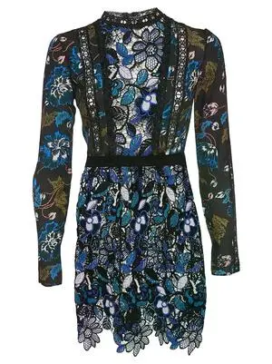 SELF-PORTRAIT Floral Lace Dress - Blue