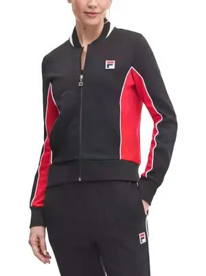 FILA Zip-up Color-block Sweater - Black