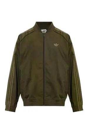 Adidas Embroidered Logo Side Stripe Jacket - Green