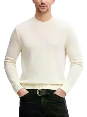 BENETTON Crew Neck Logo Sweater - Neutrals