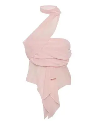 GUIZIO Chiffon Halterneck Wrap Top - Pink