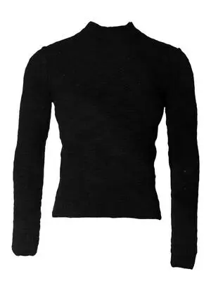 Dolce & Gabbana Textured Knit Mock Neck Sweater - Black