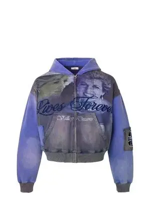 VALE FOREVER Zip-up Hoodie - Blue