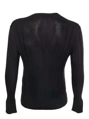 TOM FORD Rib-knit Henley Sweater - Black
