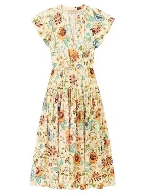 Ulla Johnson Marin Floral-print Midi Dress - Neutrals