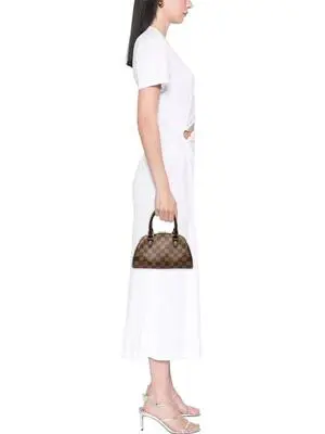 LOUIS VUITTON 2003 Damier Ebene Mini Ribera Handbag - Brown