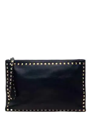 Valentino Garavani Leather Rockstud Clutch Bag - Black