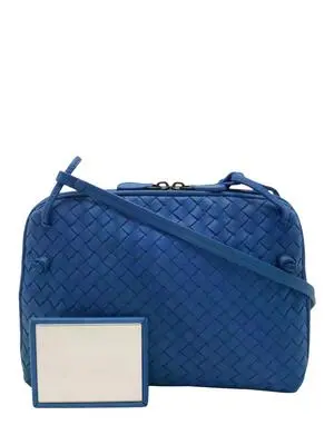 Bottega Veneta Bottega Veneta Nappa Intrecciato Nodini Crossbody Bag Blue
