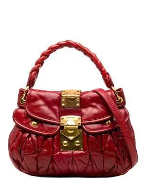 Miu Miu Matelasse Nappa Coffer Satchel - Red