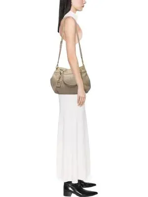 Prada Vitello Daino Convertible Tote Satchel - Brown