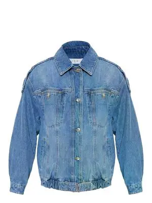 IRO PARIS Belted-hem Denim Jacket - Blue