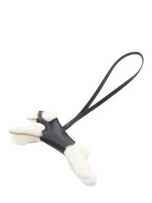 Hermès Budy Bag Charm Keychain In Lambskin And Wool - Black