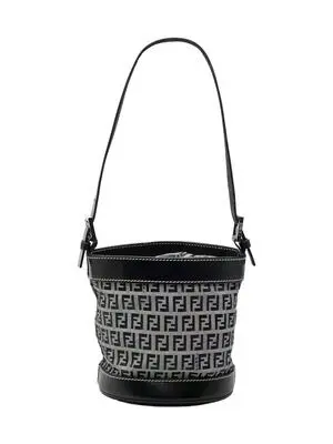 Fendi Zucchino Canvas Bucket Bag - Black