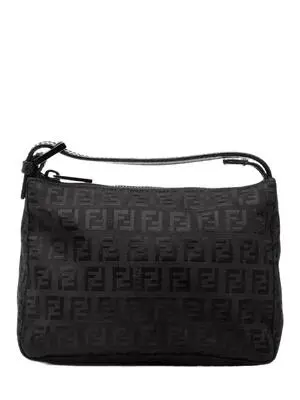 Fendi Zucchino Canvas Handbag - Black