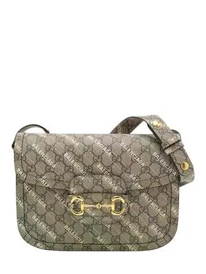 Gucci Balenciaga Medium Gg Supreme Horsebit 1955 Shoulder Bag - Neutrals