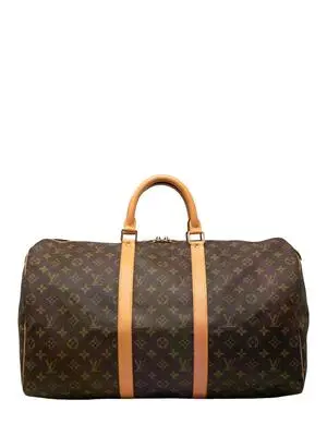 LOUIS VUITTON Monogram Canvas Keepall 50 Travel Bag - Brown