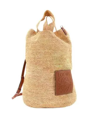 Loewe Slit Straw Large Tote Bag - Neutrals