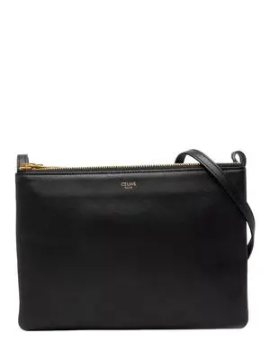Celine Large Lambskin Trio Crossbody Bag - Black