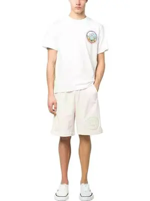 BARROW Logo Patch Cotton Track Shorts - Pink