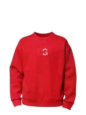 Dolce & Gabbana 3d Dg Logo Cotton Sweatshirt - Red