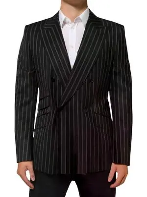 Dolce & Gabbana Pinstripe Sicilia Blazer - Black
