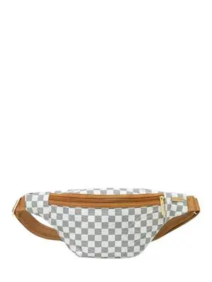 SPRAYGROUND Embossed Logo Check Pattern Belt Bag - White