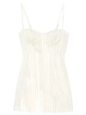 DONDUP Pinstripe Corset Mini Dress - Neutrals