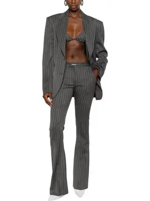 DONDUP Tailored Pinstripe Flare Trousers - Grey