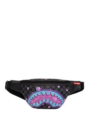 SPRAYGROUND Check Pattern Shark Mouth Belt Bag - Black
