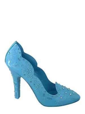 Dolce & Gabbana Dolce & Gabbana Crystal Embellished Floral Pumps Blue