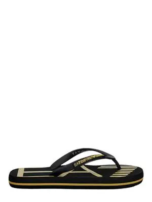 EA7 Logo Flip Flops - Black
