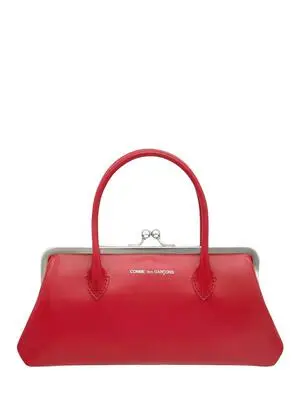 Comme Des Garçons Large Clasp Handles Leather Tote Bag - Red