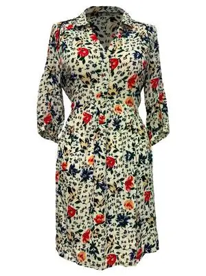 Ba&sh Floral Print Button Up Mini Dress - Neutrals
