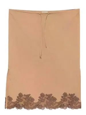 A.M.G. Lace-trimmed Skirt - Neutrals