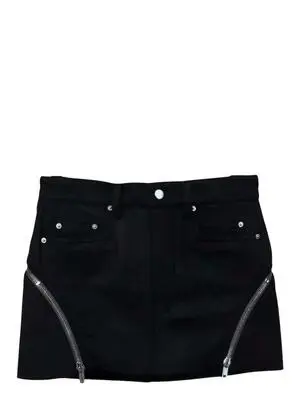 Rick Owens Zip Detail Denim Skirt - Black