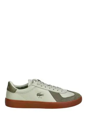 Lacoste Suede-panelled Logo Print Sneakers - Green