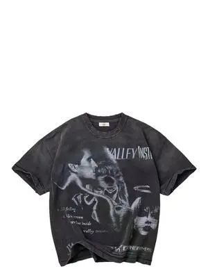 VALE FOREVER Graphic-print Distressed-effect T-shirt - Black