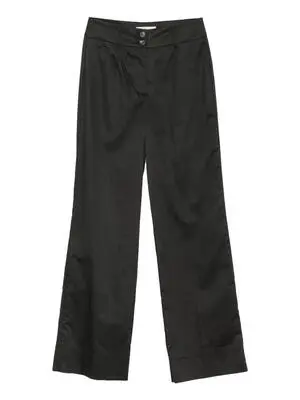 KAOS Tailored Straight-leg Trousers With Satin Finish - Black