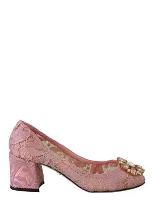 Dolce & Gabbana Taormina Floral Lace Pumps - Pink