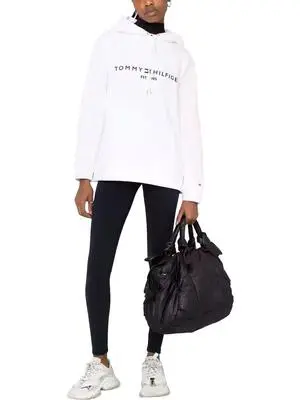 Tommy Hilfiger Cotton Blend Logo Print Hoodie - White
