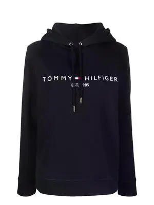 Tommy Hilfiger Embroidered Logo Pullover Hoodie - Blue