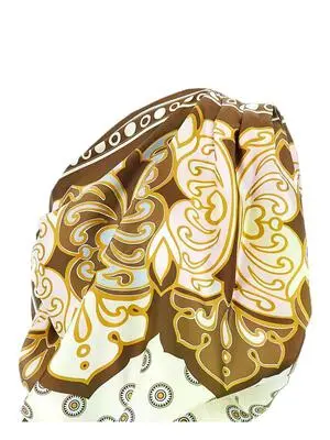 La DoubleJ Silk Paisley Print One-shoulder Top - Brown