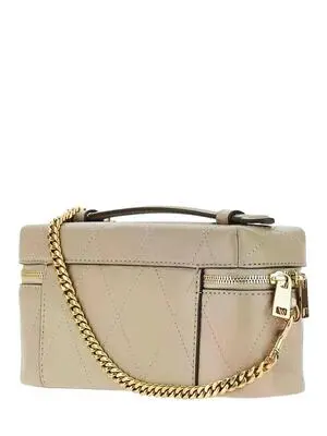 Tory Burch Charlie Quilted Leather Beauty Case - Neutrals
