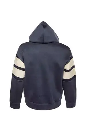 Emporio Armani Striped Drawstring Hoodie - Blue