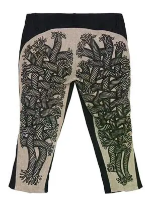 NEMEN Rope Print Cropped Trousers - Black