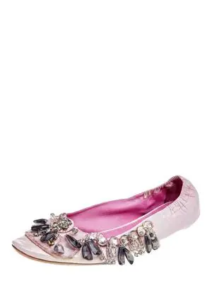 LOUIS VUITTON Embellished Flat Pumps - Pink