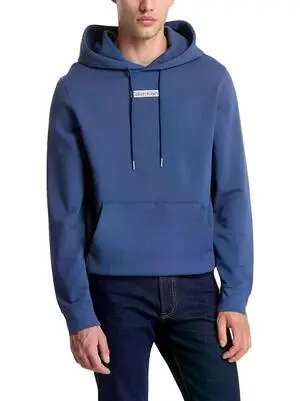 Calvin Klein Patch Drawstring Hoodie - Blue