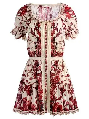 Alice + Olivia Floral Print Mini Dress - White