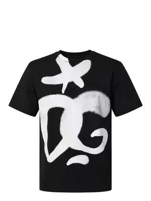 Dolce & Gabbana Dg Logo Graffiti-print T-shirt - Black