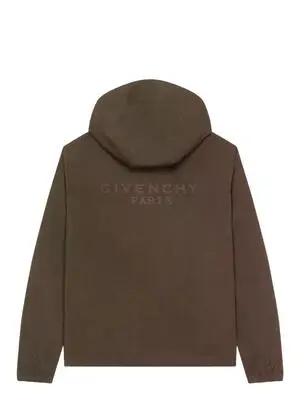 Givenchy Hooded Logo Print Jacket - Brown